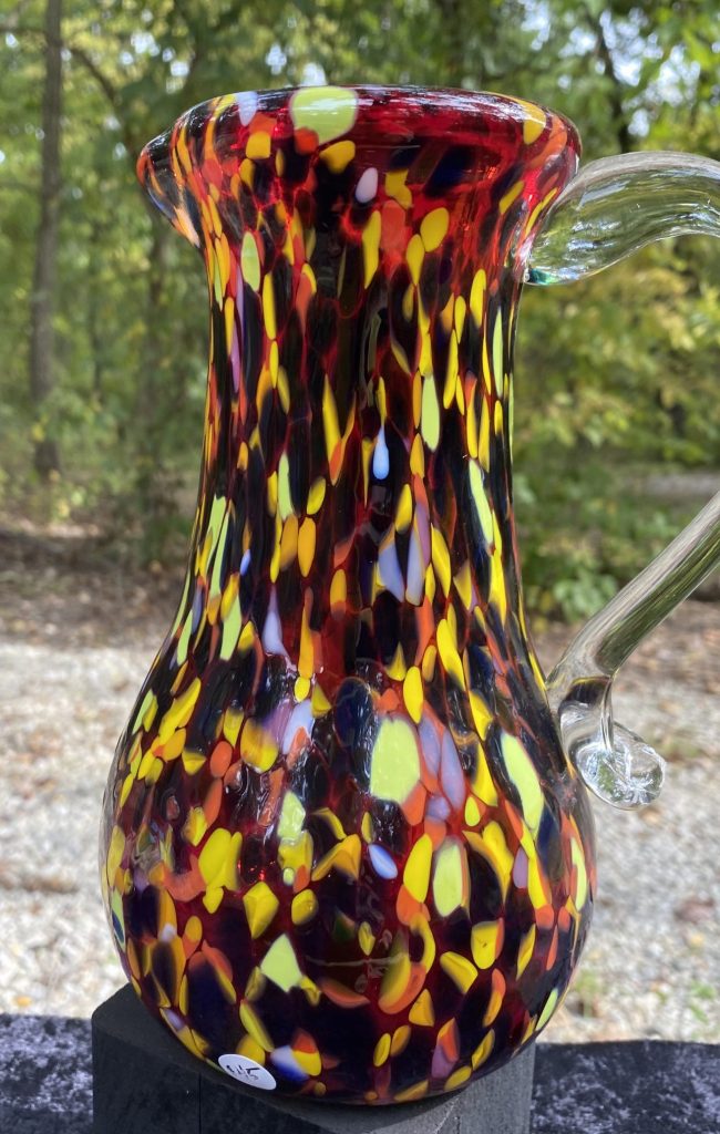 Pitcher Red Multi Color - Bloom and Bark Glass Blowing Studio & Natural ...