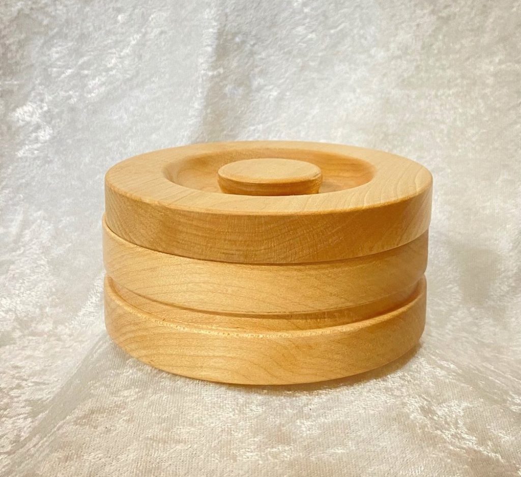 Wood Round Box - Maple with handle - Bloom and Bark Glass Blowing ...